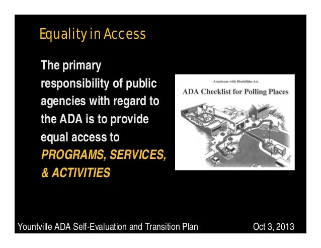 Ada transition plan and washington park public meeting power point