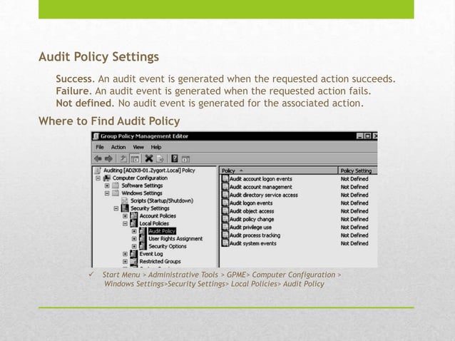 Active Directory Auditing | PPTX | Operating Systems | Computer Software and Applications