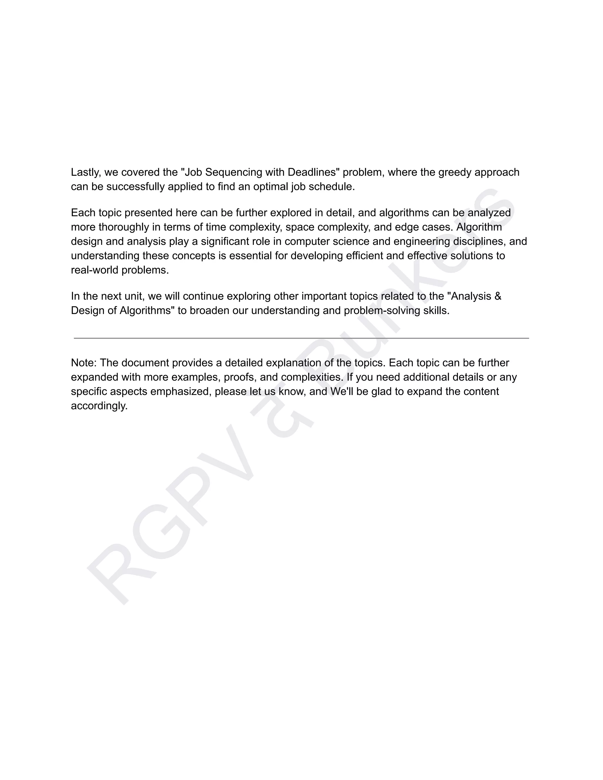 ADA Unit — 2 Greedy Strategy and Examples | RGPV De Bunkers | PDF