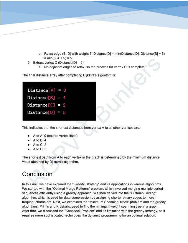 ADA Unit — 2 Greedy Strategy and Examples | RGPV De Bunkers | PDF