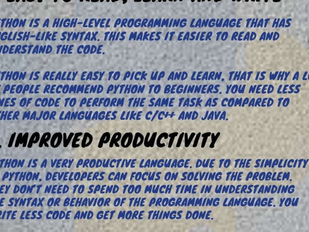 Adav. of python | PPT