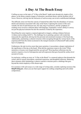 A Day At The Beach Essay.pdf