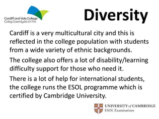 A day in the life of.. Cardiff and Vale College (student presentation ...