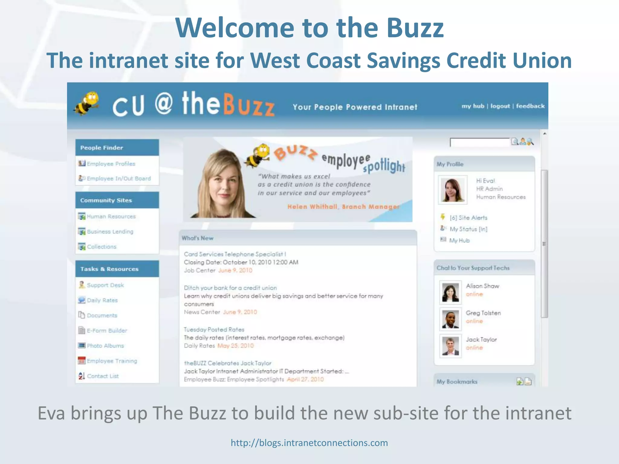 A Day in the Life of an Intranet: Eva Collins - HR Administrator | PPT