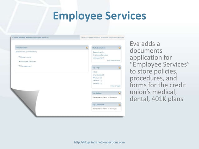 A Day in the Life of an Intranet: Eva Collins - HR Administrator | PPT