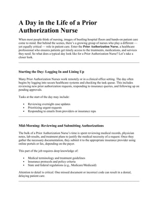 A Day in the Life of a Prior Authorization Nurse.docx