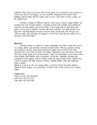 A day in the life of a student athlete | DOCX