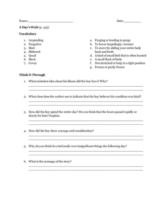 A day's w ait | DOCX