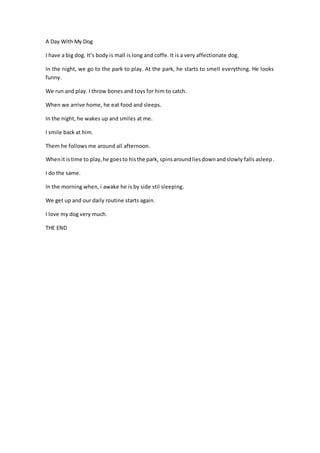 A day with my dog | DOCX