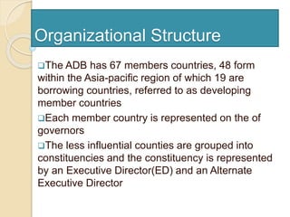 Asian development bank and its functioning | PPTX