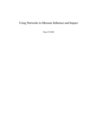 Using Networks to Measure Influence and Impact | PPT