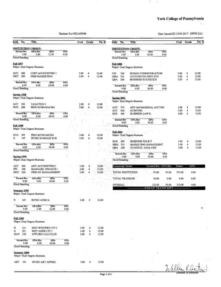 LJW College Transcripts A | PDF