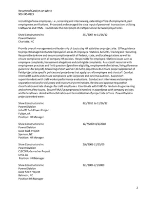 Resume Jan White | DOCX
