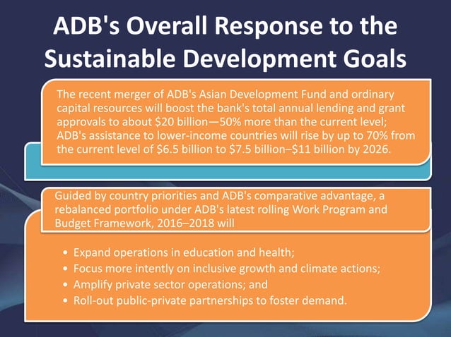 ADB and the Sustainable Development Goals | PPTX | Business Banking ...