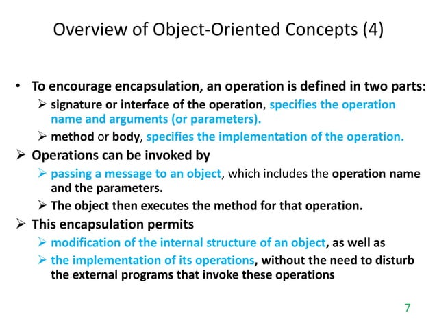 Concepts For Object Oriented Databasesppt
