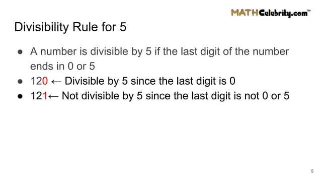 Divisibility Rules for 2-11 | PPTX