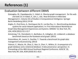 Benchmarking graph databases on the problem of community detection | PPT