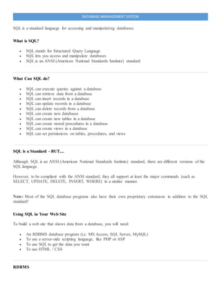 DBMS | DOCX | Databases | Computer Software and Applications