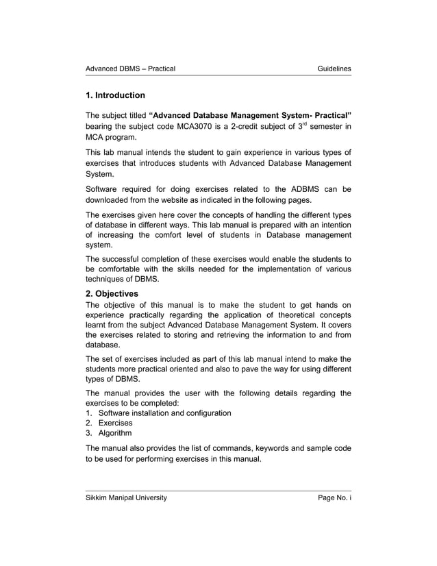 Adbms lab manual | PDF | Databases | Computer Software and Applications