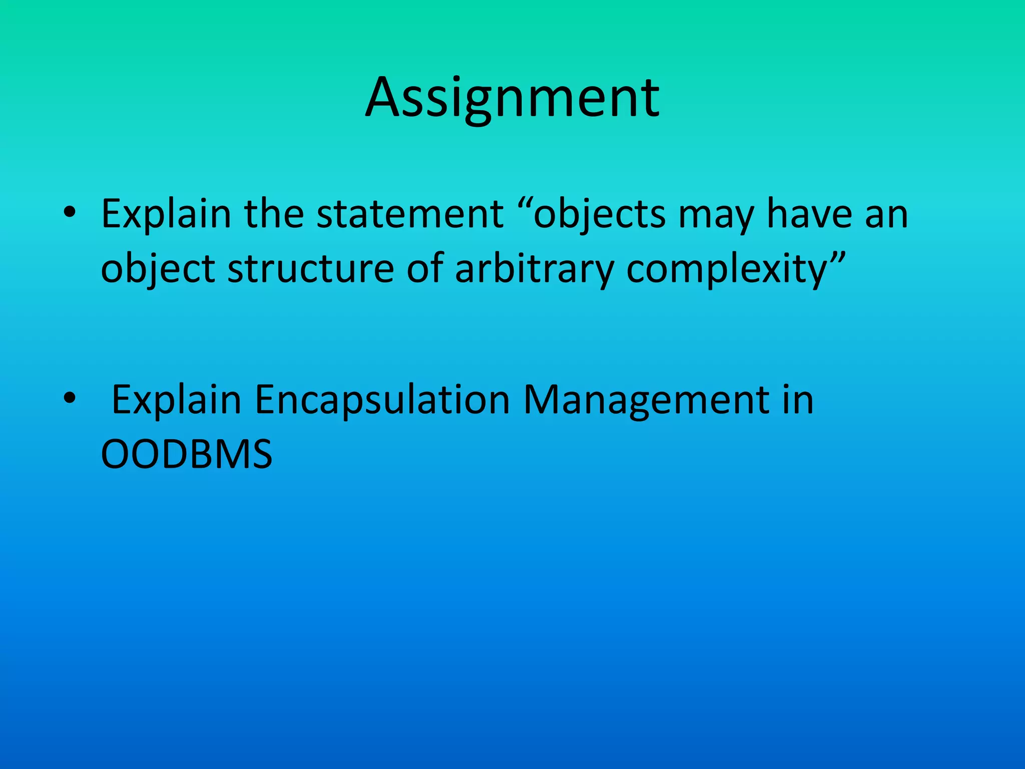 Adbms 10 Complex Object Management Ppt