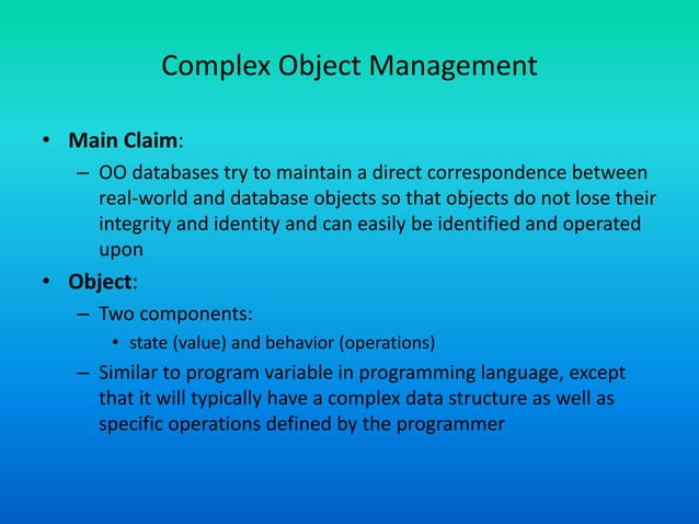 Adbms 10 complex object management | PPT