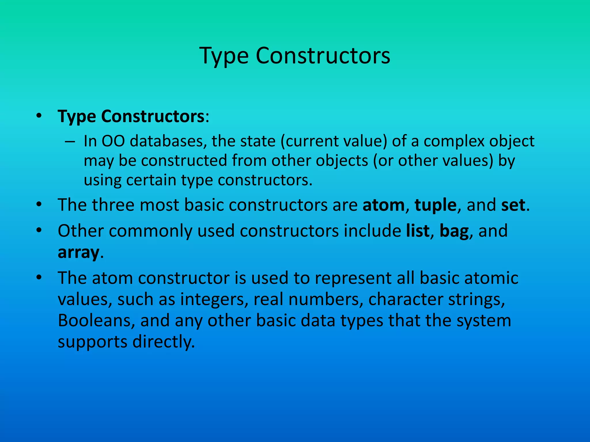 Adbms 11 object structure and type constructor | PPTX