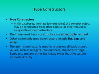 Adbms 11 object structure and type constructor | PPTX