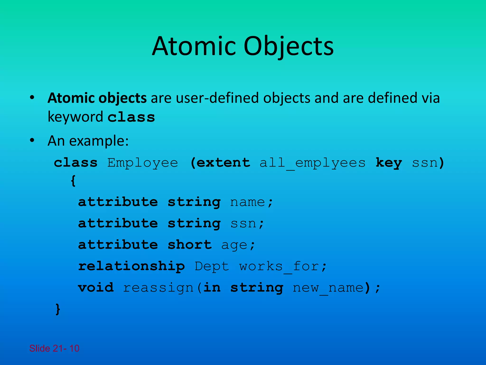 Adbms 15 Object Data Management Group Ppt