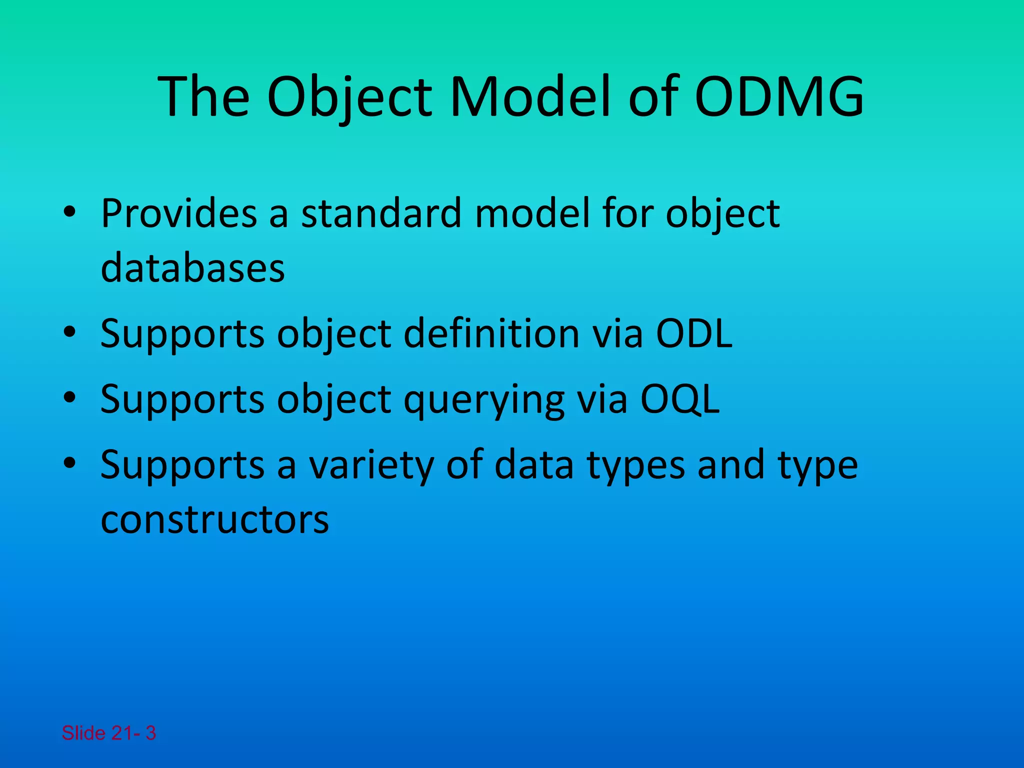Adbms 15 Object Data Management Group Ppt