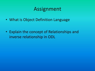Adbms 16 object definition language | PPTX