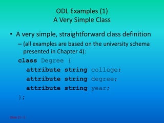 Adbms 16 object definition language | PPTX
