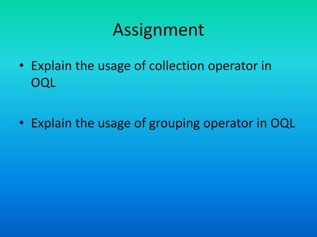 Adbms 18 oql collections and aggregates | PPTX