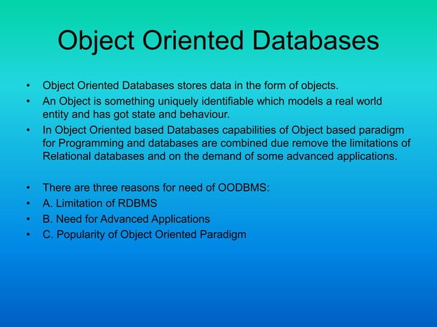 Adbms 1 Object Oriented Modeling Ppt 1408