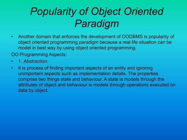 Adbms 1 Object Oriented Modeling Ppt