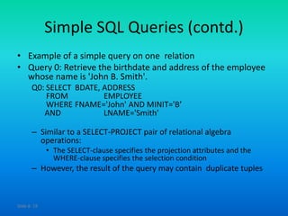 Adbms 21 sql 99 schema definition constraints and queries | PPT