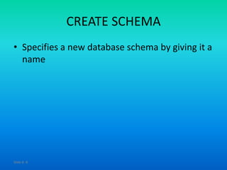 Adbms 21 sql 99 schema definition constraints and queries | PPT