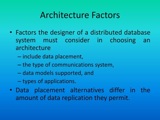 Adbms 26 architectures for a distributed system | PPT