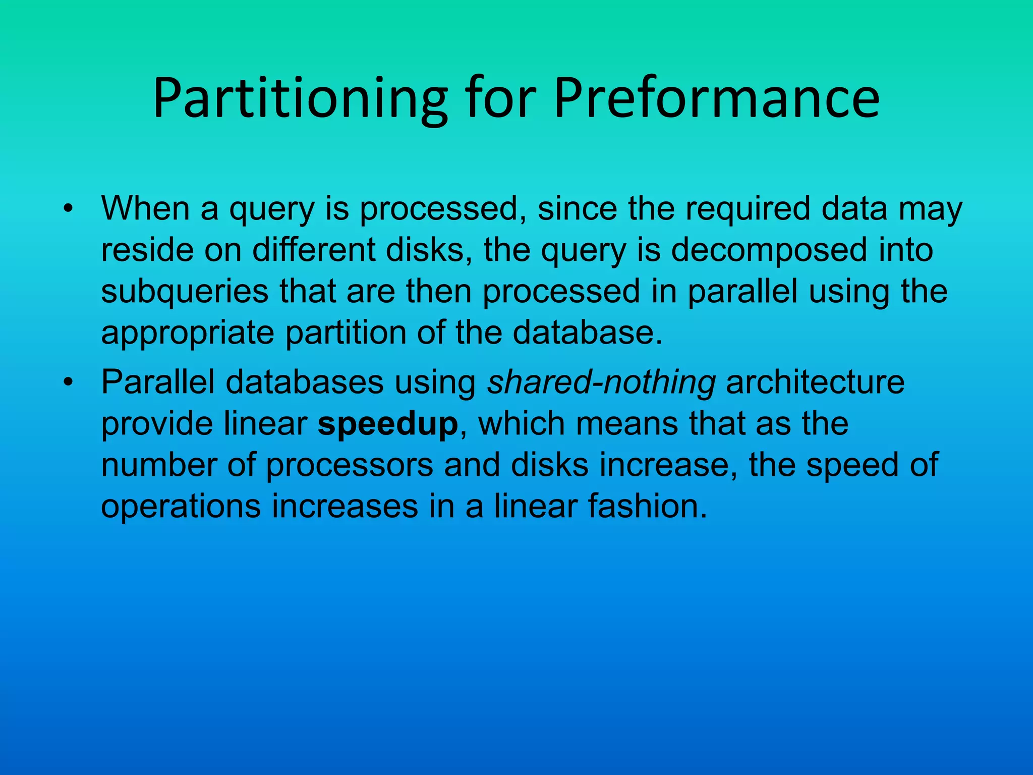 Adbms 27 parallel database distribution architecture | PPTX | Databases | Computer Software and ...