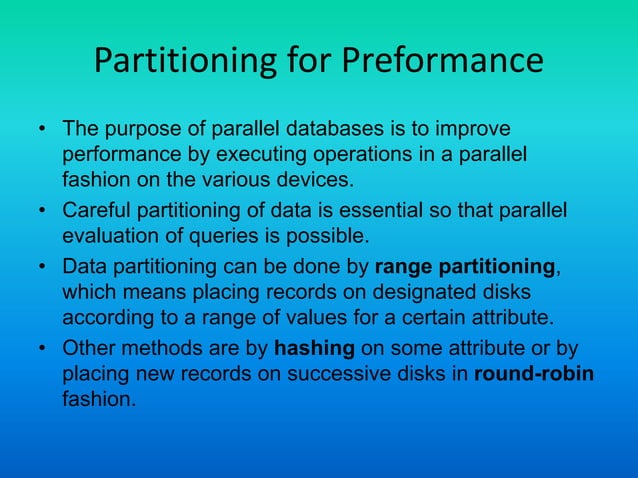 Adbms 27 parallel database distribution architecture | PPTX | Databases ...