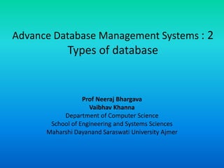 Adbms 2 types of database | PPT