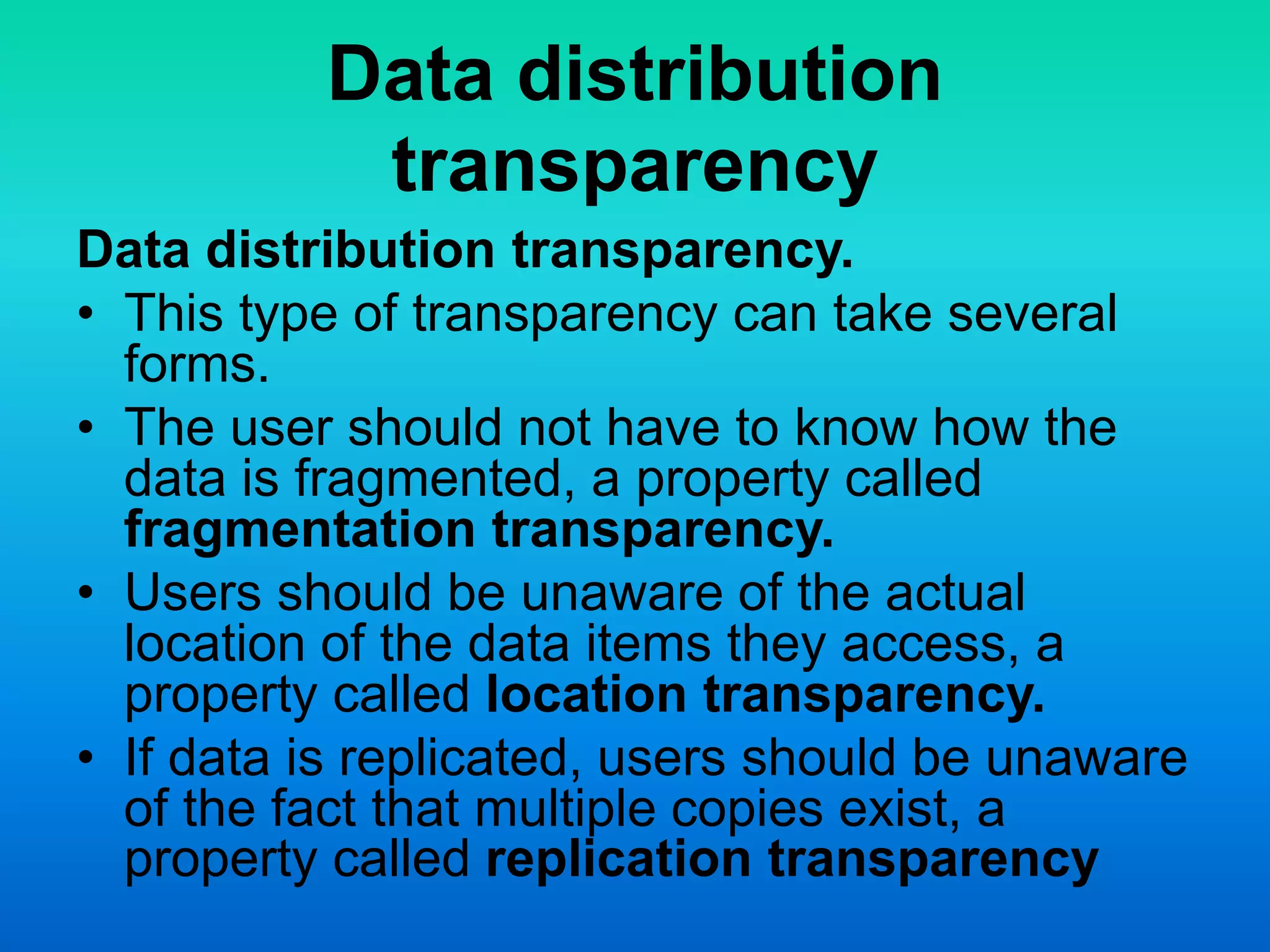 Adbms 31 data distribution transparency | PPT | Free Download