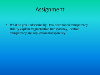 Adbms 31 data distribution transparency | PPTX