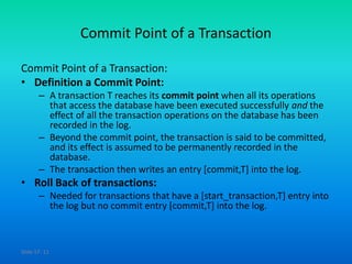 Adbms 34 transaction processing and recovery | PPTX