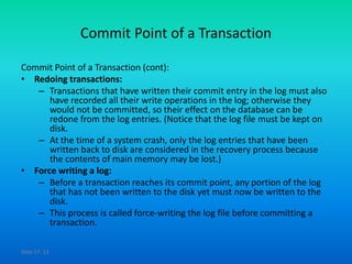 Adbms 34 transaction processing and recovery | PPTX