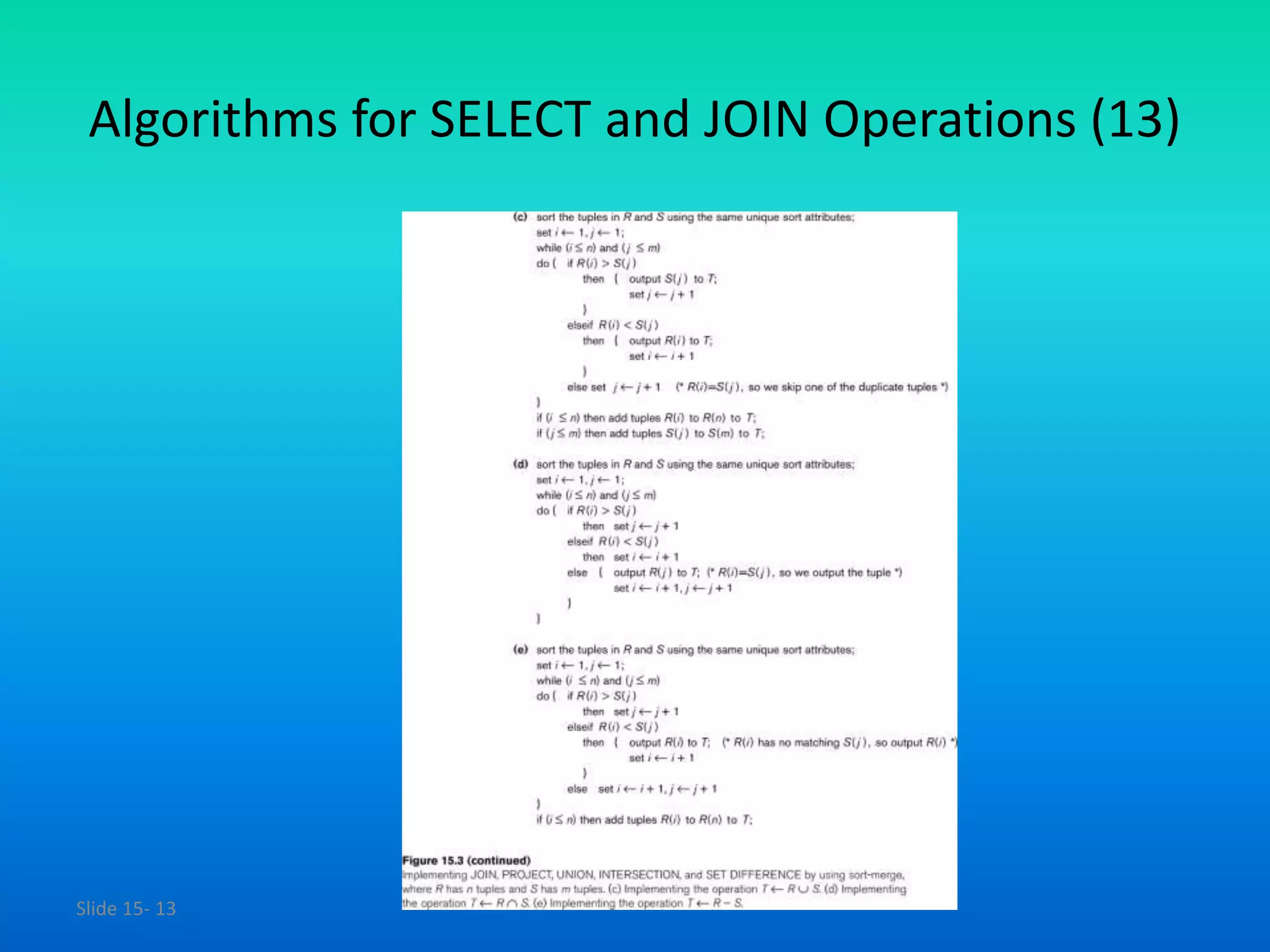 Adbms 38 algorithms for select and join operations | PPTX Adbms 38 algorithms for select and join operations | PPTX