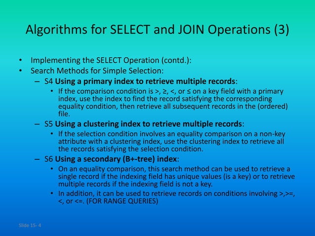 Adbms 38 algorithms for select and join operations | PPTX Adbms 38 algorithms for select and join operations | PPTX