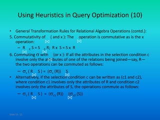 Adbms 40 heuristics in query optimization | PPTX
