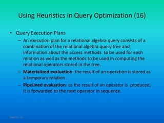 Adbms 40 heuristics in query optimization | PPTX