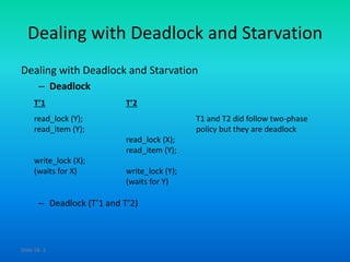Adbms 42 deadlocks and starvation | PPTX | Databases | Computer Software and Applications