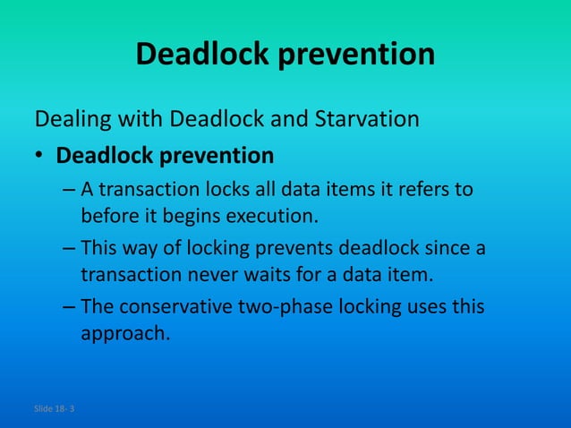 Adbms 42 deadlocks and starvation | PPTX | Databases | Computer ...